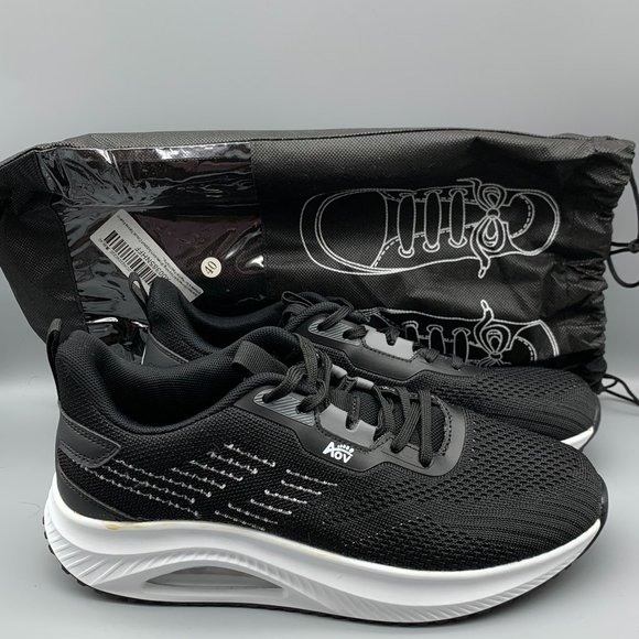 AOV | Shoes | New Aov Womens Black Air Walk Mesh Sneakers With White ...